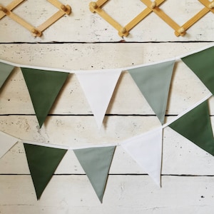 GREEN Bunting Banner, Cotton Flags for Nursery, Garland for Gazebo ...