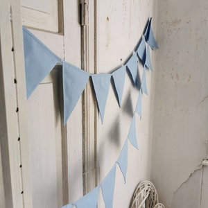 BLUE Bunting Banner, Cotton Flags for Nursery, Garland Wall Decor ...