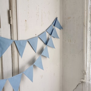 BLUE Bunting Banner, Cotton Flags for Nursery, Garland Wall Decor ...