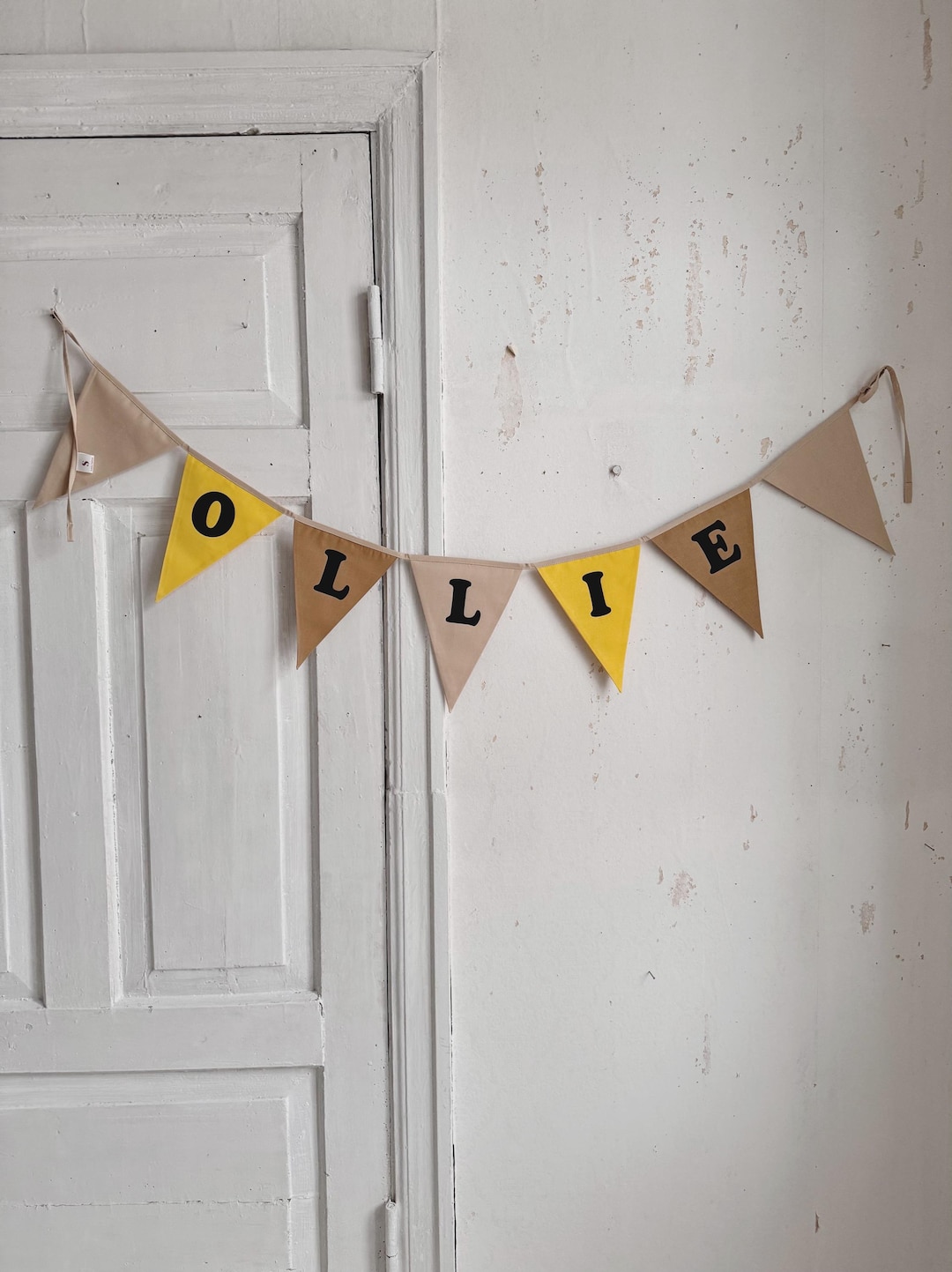 Triangle Pennants With Letters, Custom Order Garland, Fabric Triangles ...