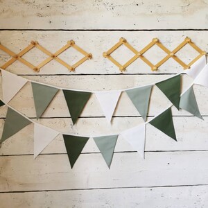 GREEN Bunting Banner, Cotton Flags for Nursery, Garland for Gazebo ...