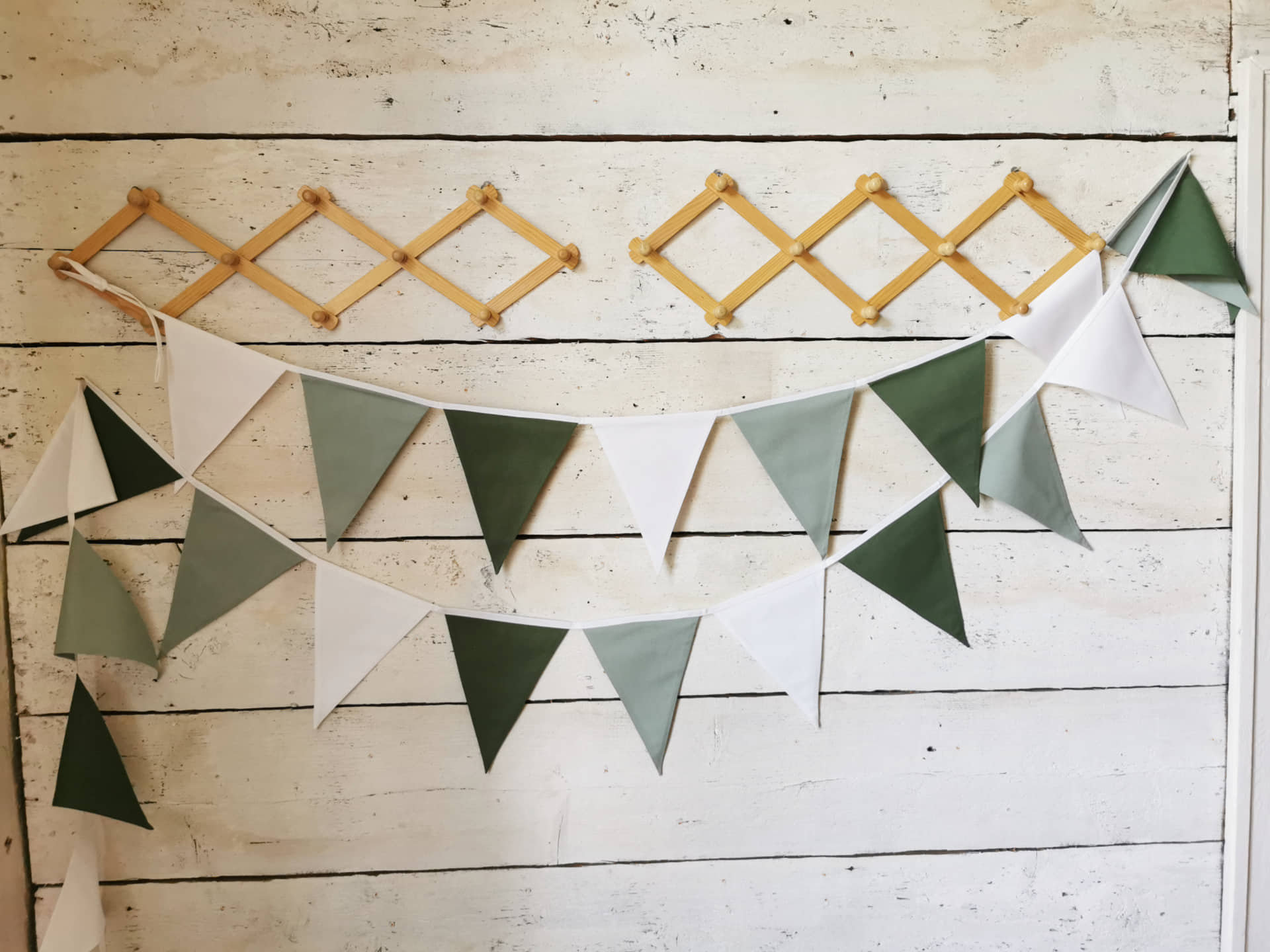 GREEN Bunting Banner, Cotton Flags for Nursery, Garland for Gazebo ...