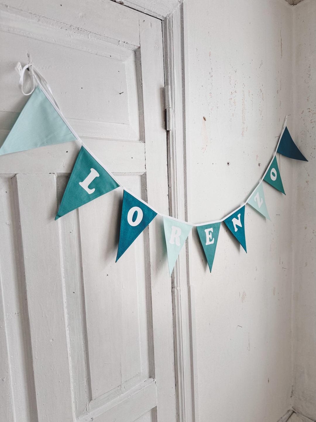 Blue Custom Bunting Banner With Name, Personalized Pennant Chain ...