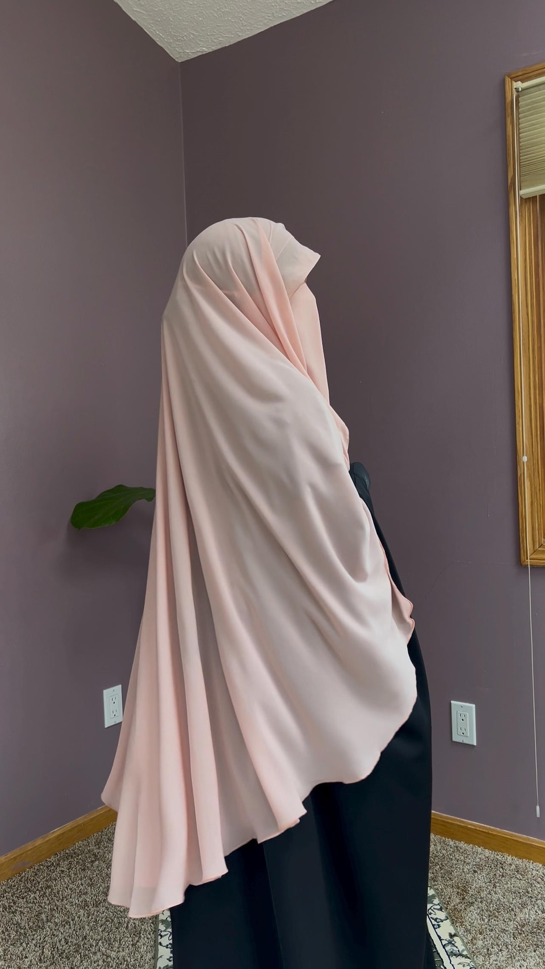 Elastic Chiffon Khimar Niqab Set: Round Hijab, Half Niqab - Etsy