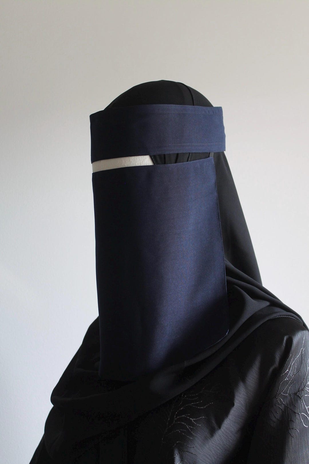 Saudi Style Niqab, Niqab, Niqab Veil, Navy Blue, Bedoon Essm, With CLIP ...