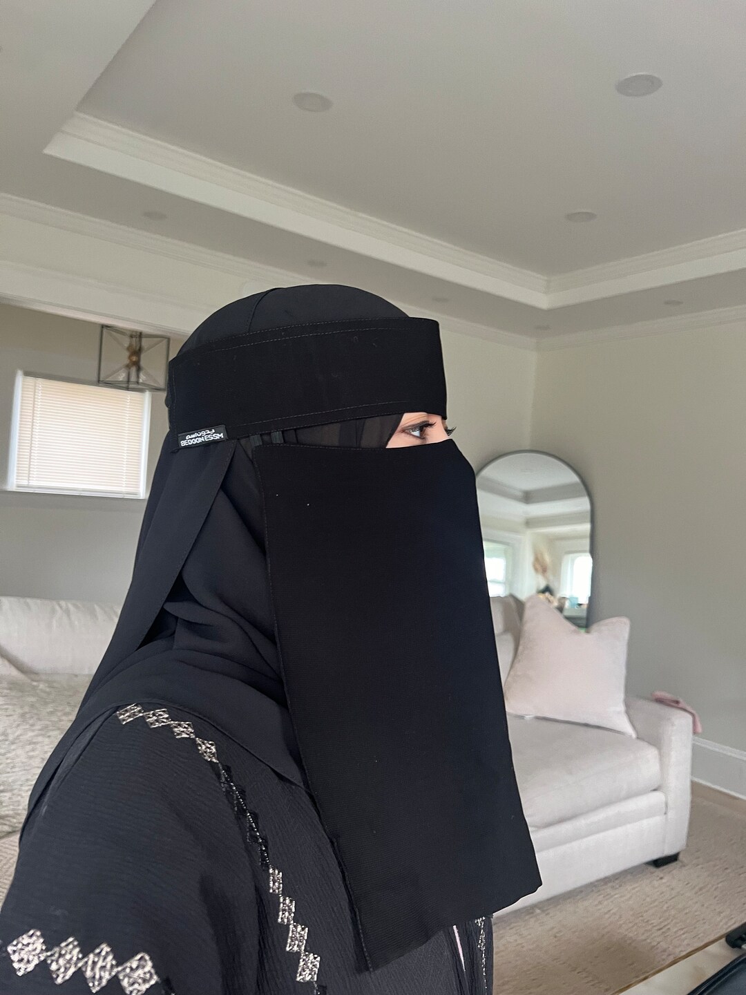 Buy Saudi Style Niqab, Niqab, Niqab Veil, Bedoon Essm, With CLIP SNAP ...