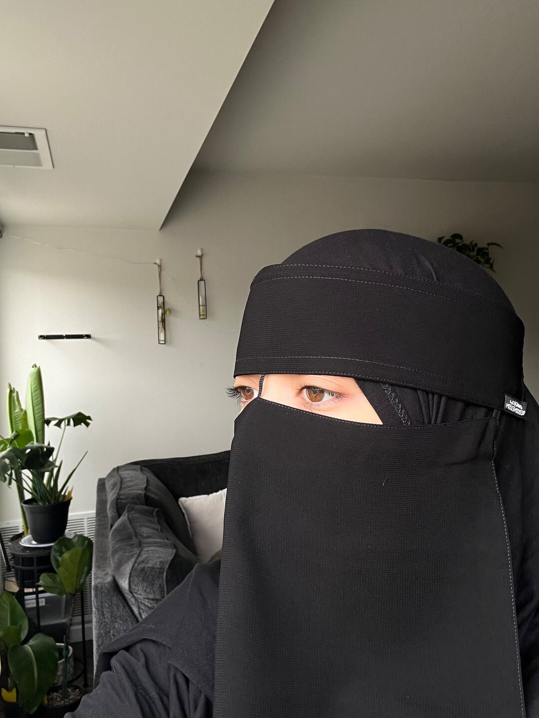 Saudi Style Niqab, Niqab, Niqab Veil , With Nose String, Bedoon Essm ...