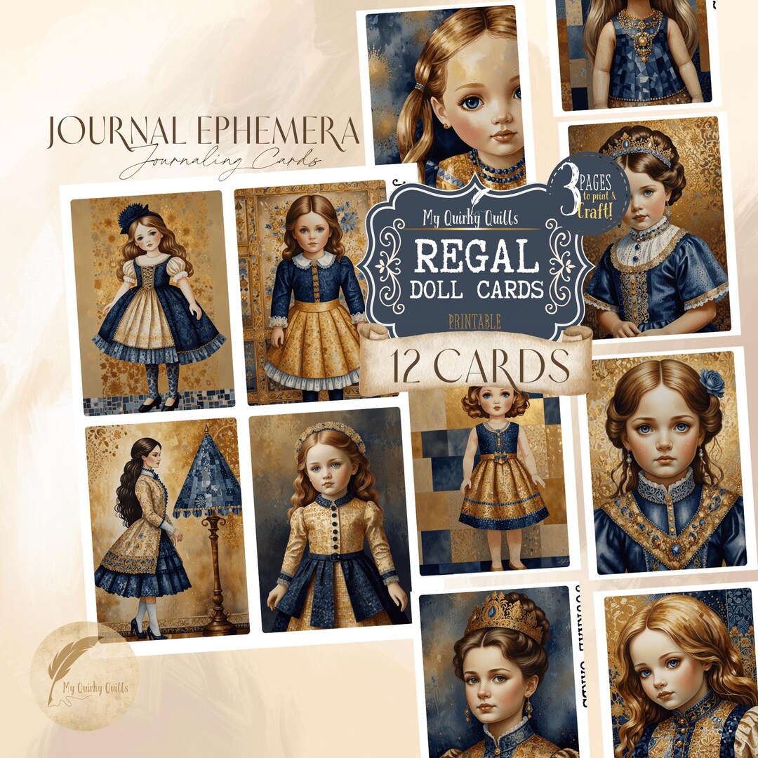 Regal Doll Junk Journal Printable | Royal Vintage Ephemera Cards ...