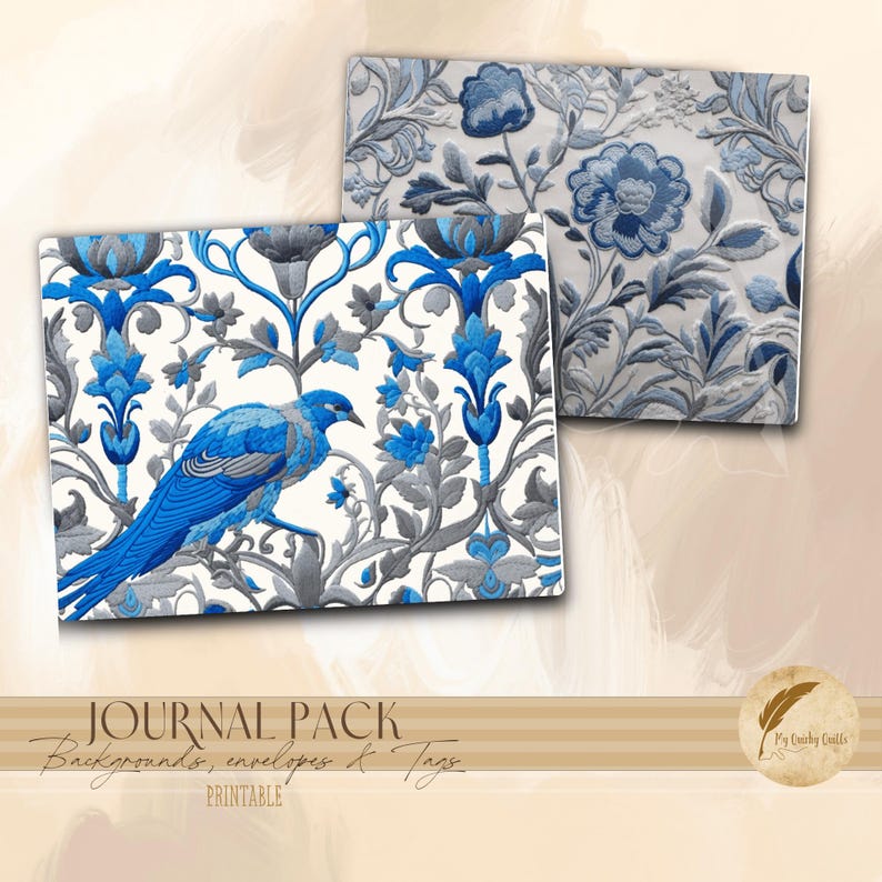Medieval Printable Scrapbook Kit | Pastel Blue Ephemera, Tags ...