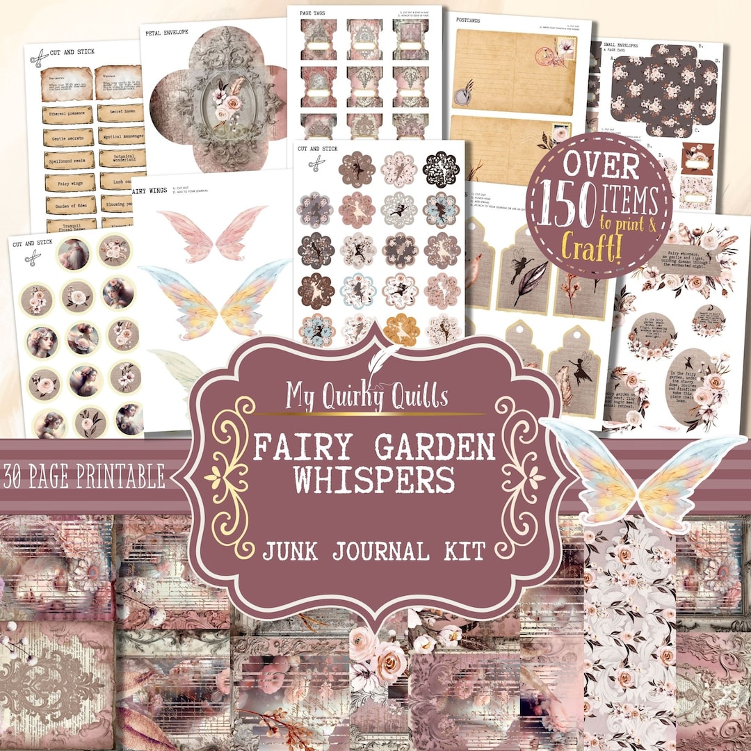 Fairy Junk Journal Kit Printable | Scrapbooking Fairy Garden Ephemera ...