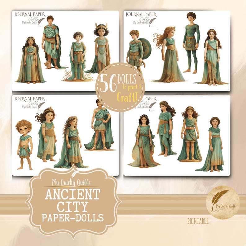 Ancient City Paper Doll Fussy Cuts Digital Ephemera Crafts, Whimsical ...