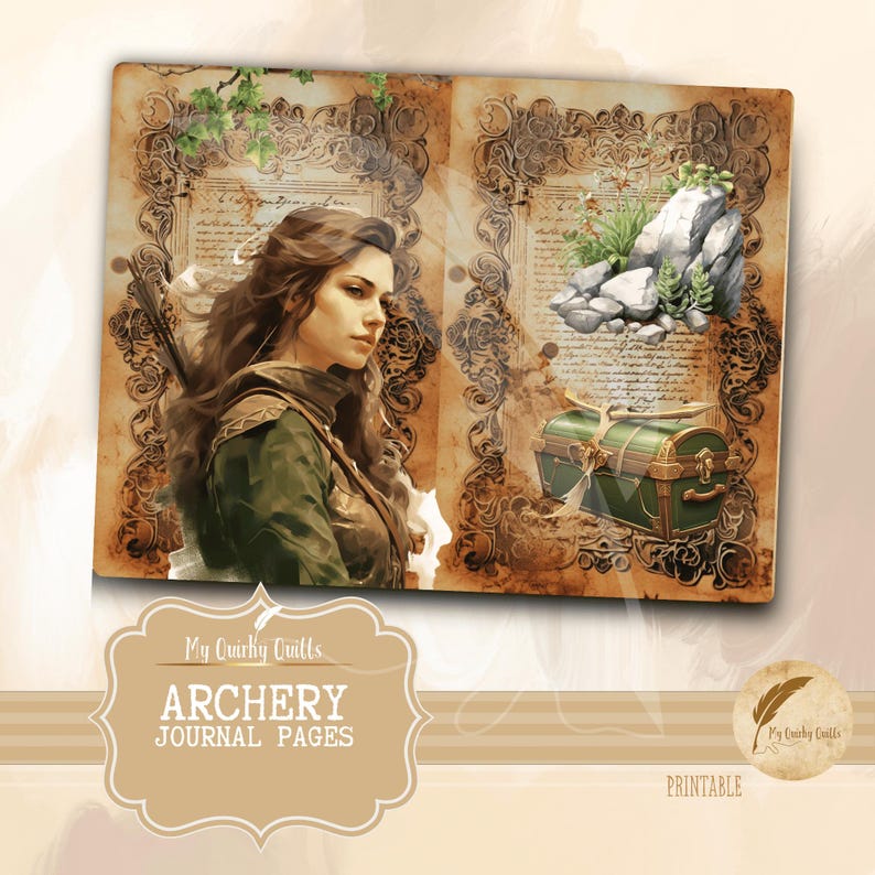 Archery Junk Journal Printable Scrapbooking Paper, Collage Pages Craft ...