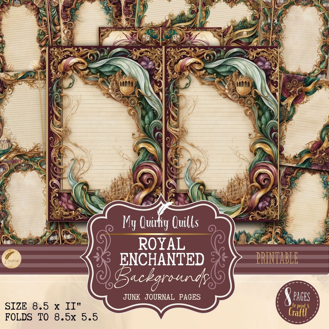 Royal Enchanted Themed Border Writing Paper, Junk Journal Stationery ...