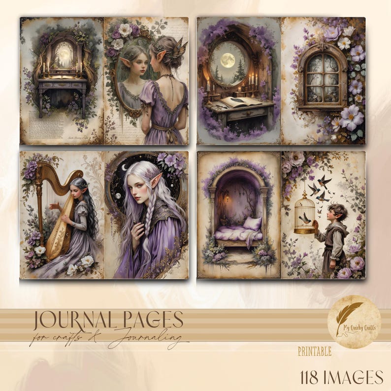 Elf Kingdom Tales Junk Journal Pages, Fantasy Printable Kit, Enchanted ...