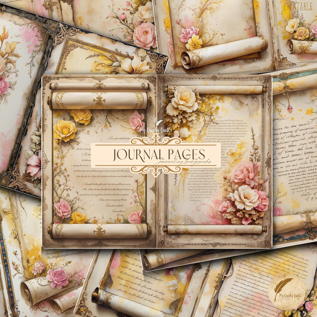 Summer Scrapbook Printable Pages | Fantasy Journal Scroll Ephemera ...