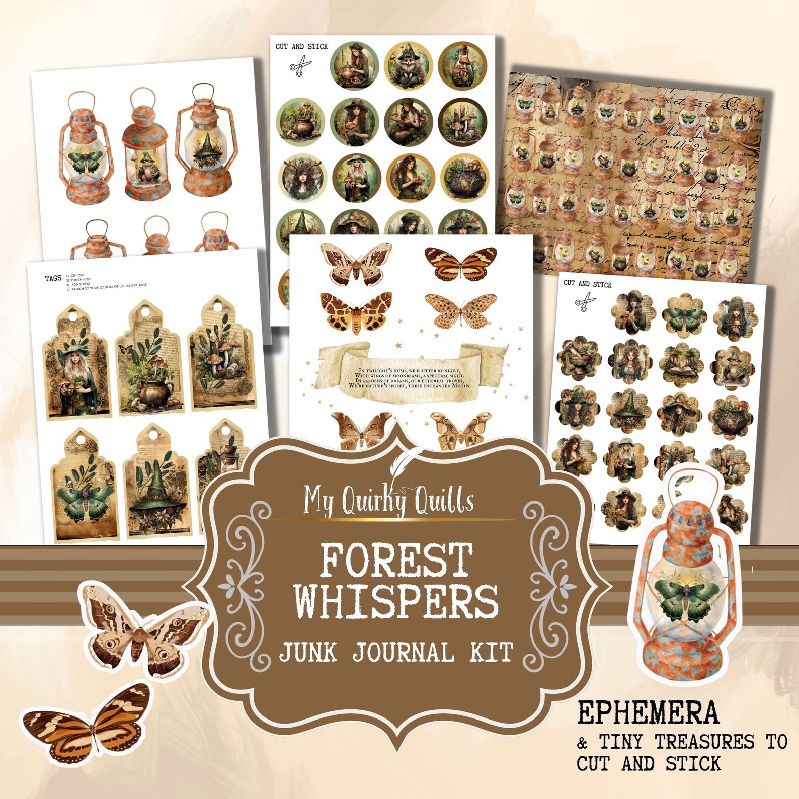 Forest Junk Journal Kit Printable Pages | Green Forest Witch Journal ...