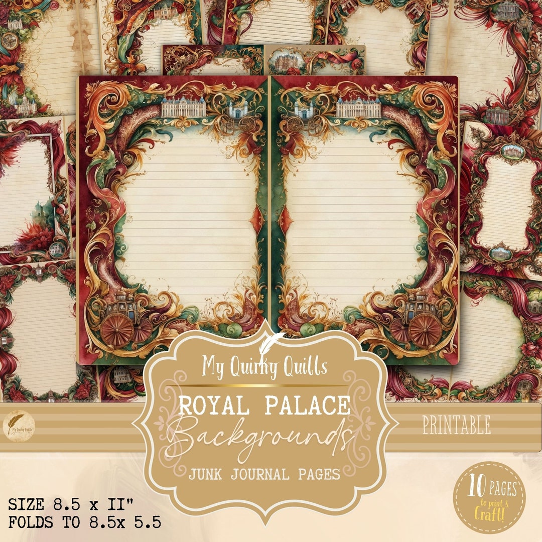 Royal Palace Themed Border Writing Paper, Junk Journal Stationery ...
