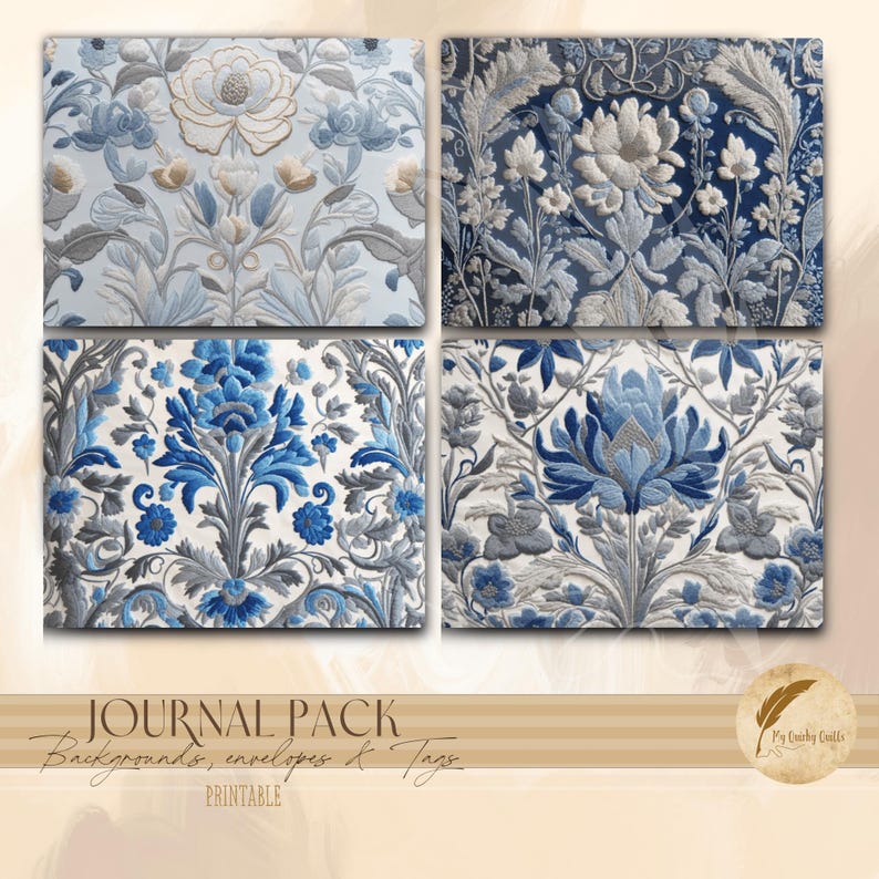 Medieval Printable Scrapbook Kit | Pastel Blue Ephemera, Tags ...