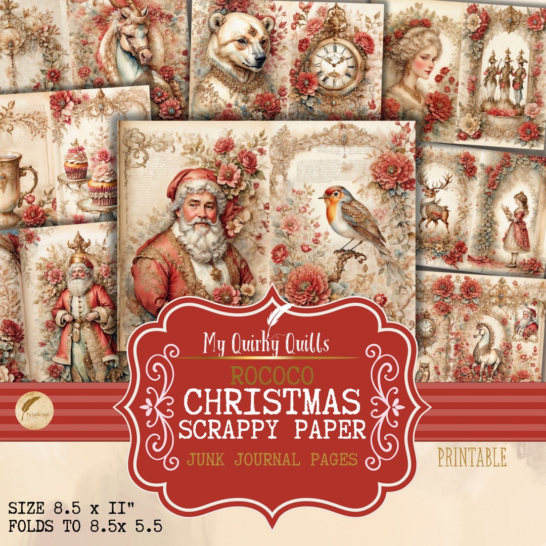 Rococo Christmas Junk Journal Decorative Craft Paper Scrapbooking ...