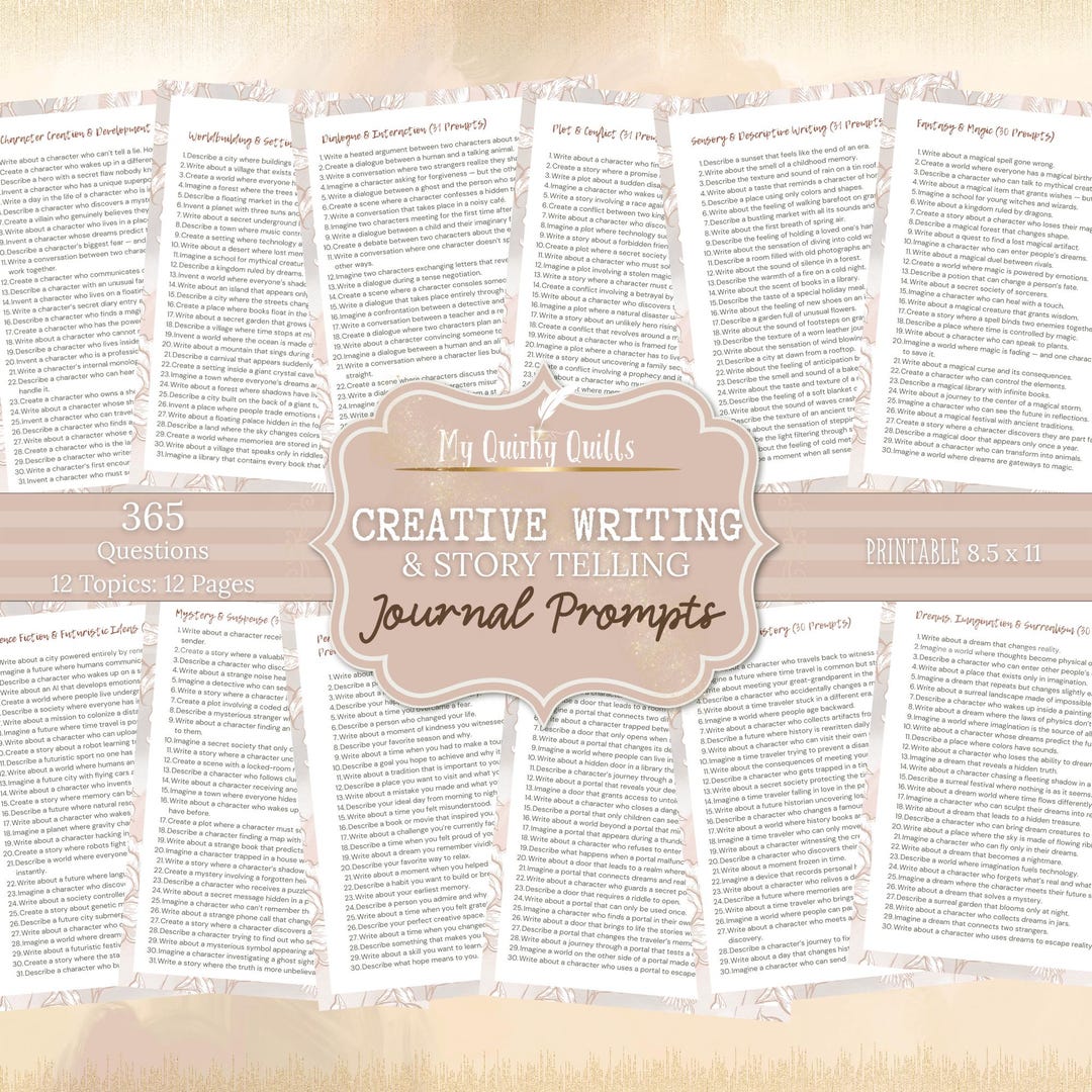 Creative Writing and Story Telling | 365 Journal Prompts | Imagination ...