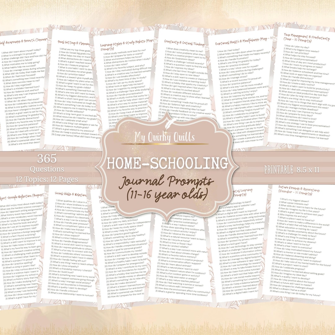 Printable Creative Writing Journal Prompts for Kids Ages 11-16 | Daily ...