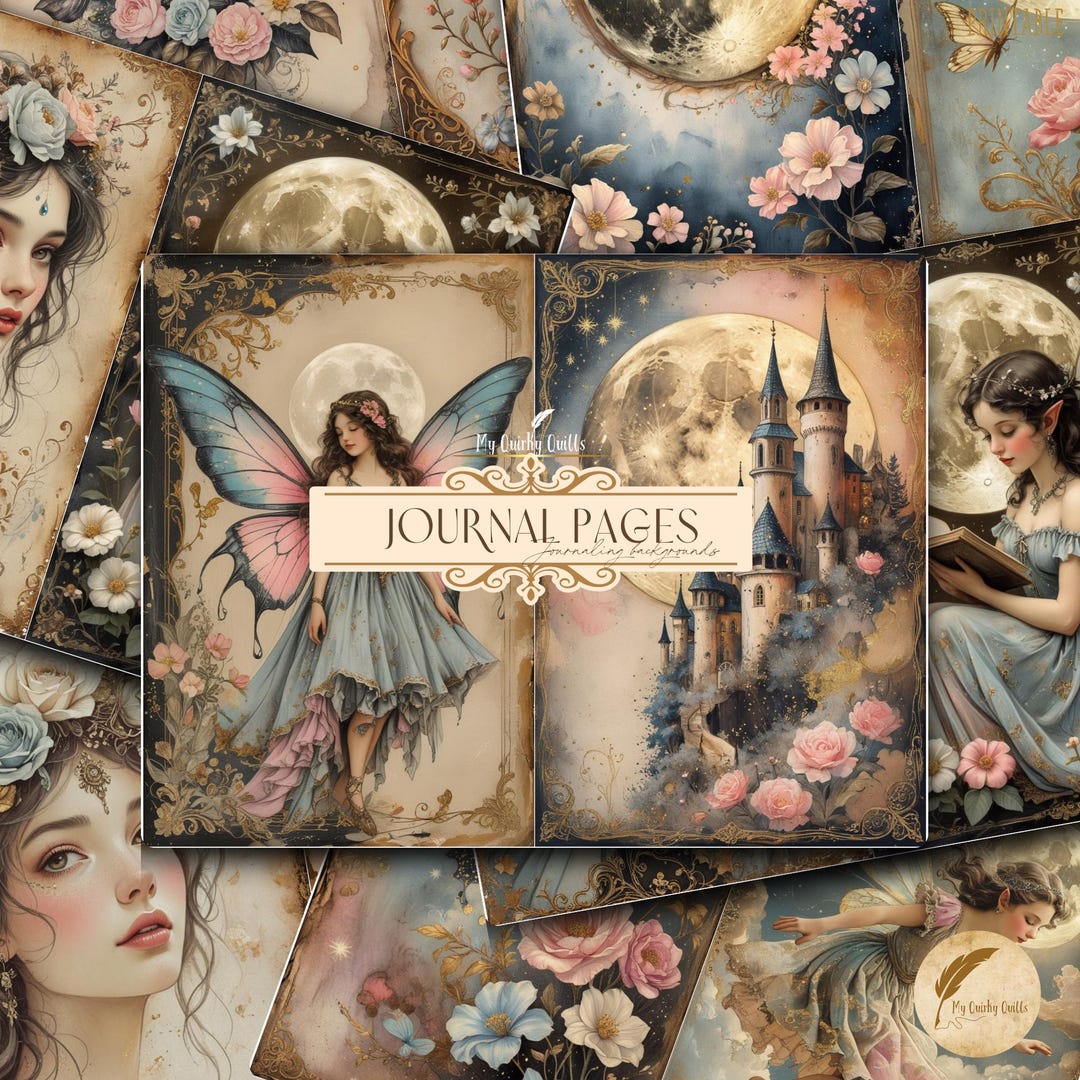 Moon Fairy Printable Junk Journal Pages | Mystical Fairy Ephemera ...
