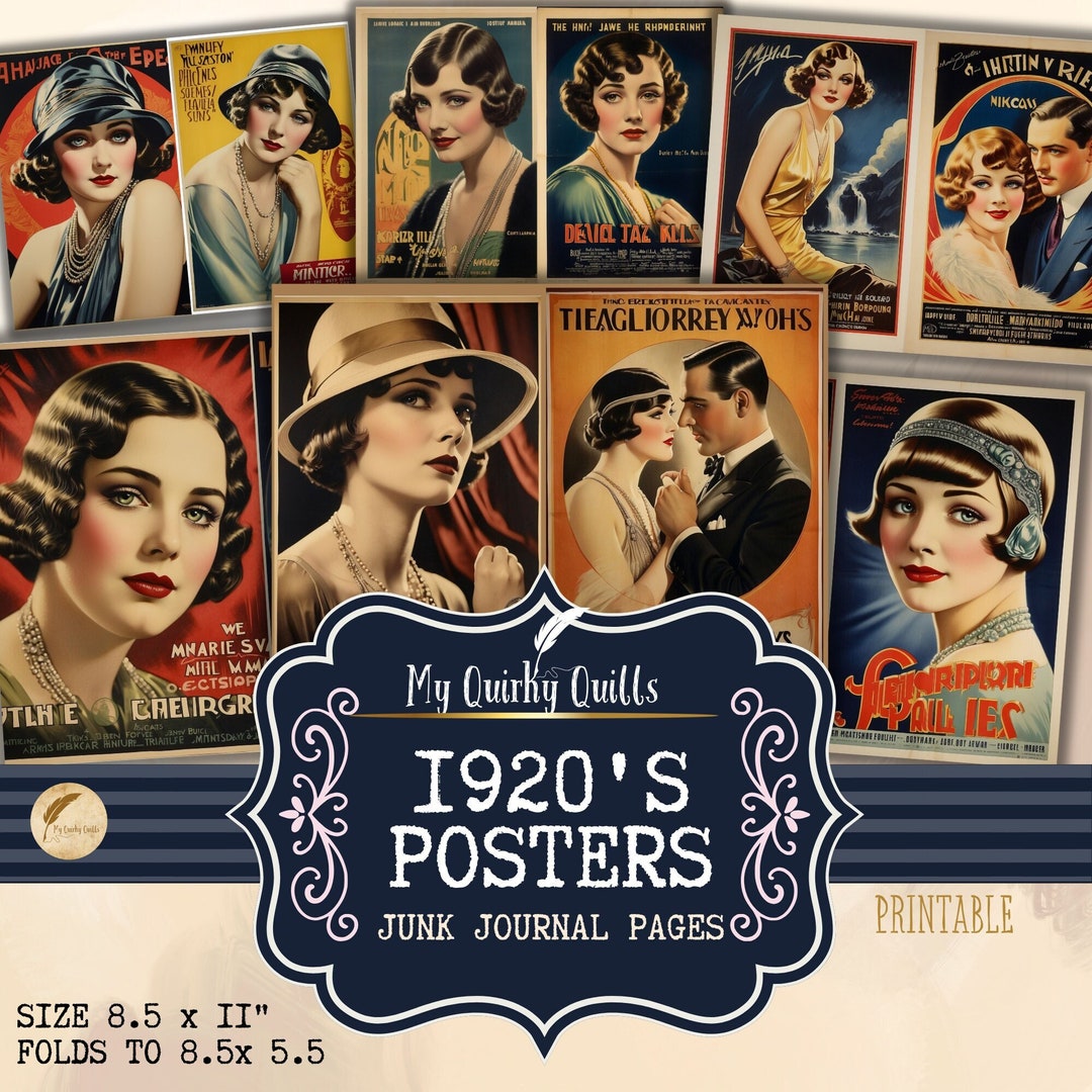 Vintage 1920s Junk Journal Printable Scrapbooking Posters | Digital ...