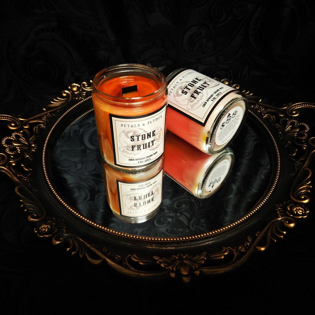 Stone Fruit Candle | Caramelized Peaches | Marbled Candle | Witchy ...