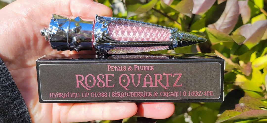 Rose Quartz Lip Gloss Strawberries & Cream Baby Pink Shimmer Witchy ...