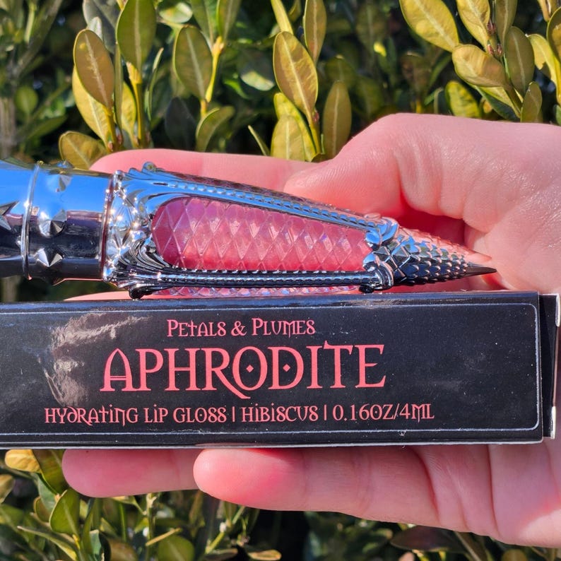 Aphrodite – Hibiscus – Salmon Hot Pink Shimmer – Vegan Witchy Lip Gloss ...