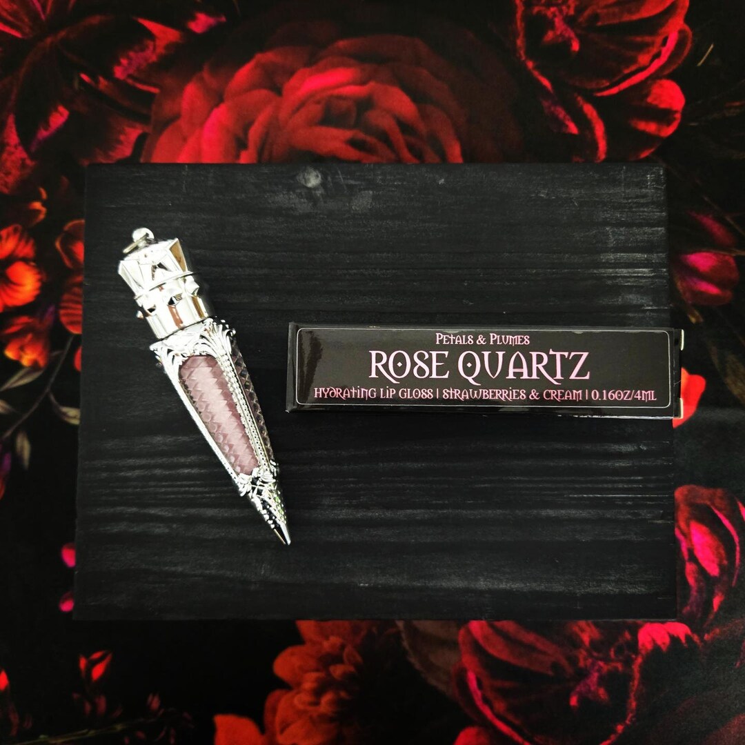 Rose Quartz Lip Gloss | Strawberries & Cream | Baby Pink Shimmer ...