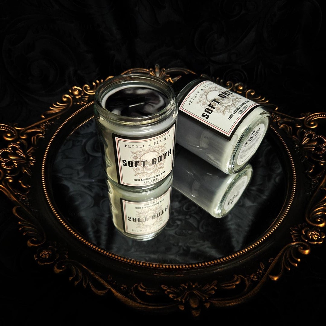 Soft Goth – Cashmere Musk & Ripe Plums – Marbled Witchy Candle - Etsy
