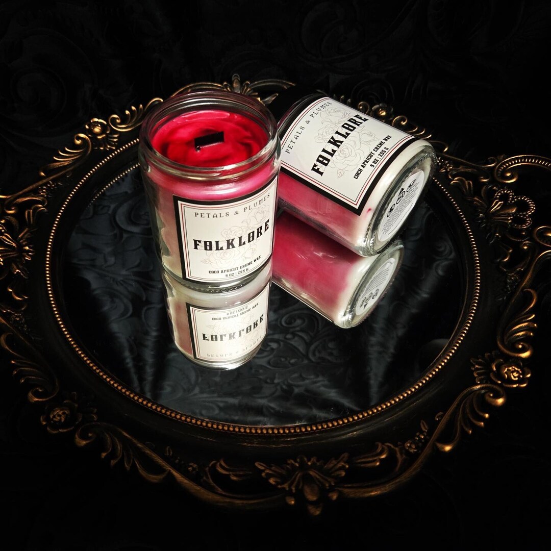 Folklore – Rose Crème & Berries – Marbled Witchy Candle - Etsy