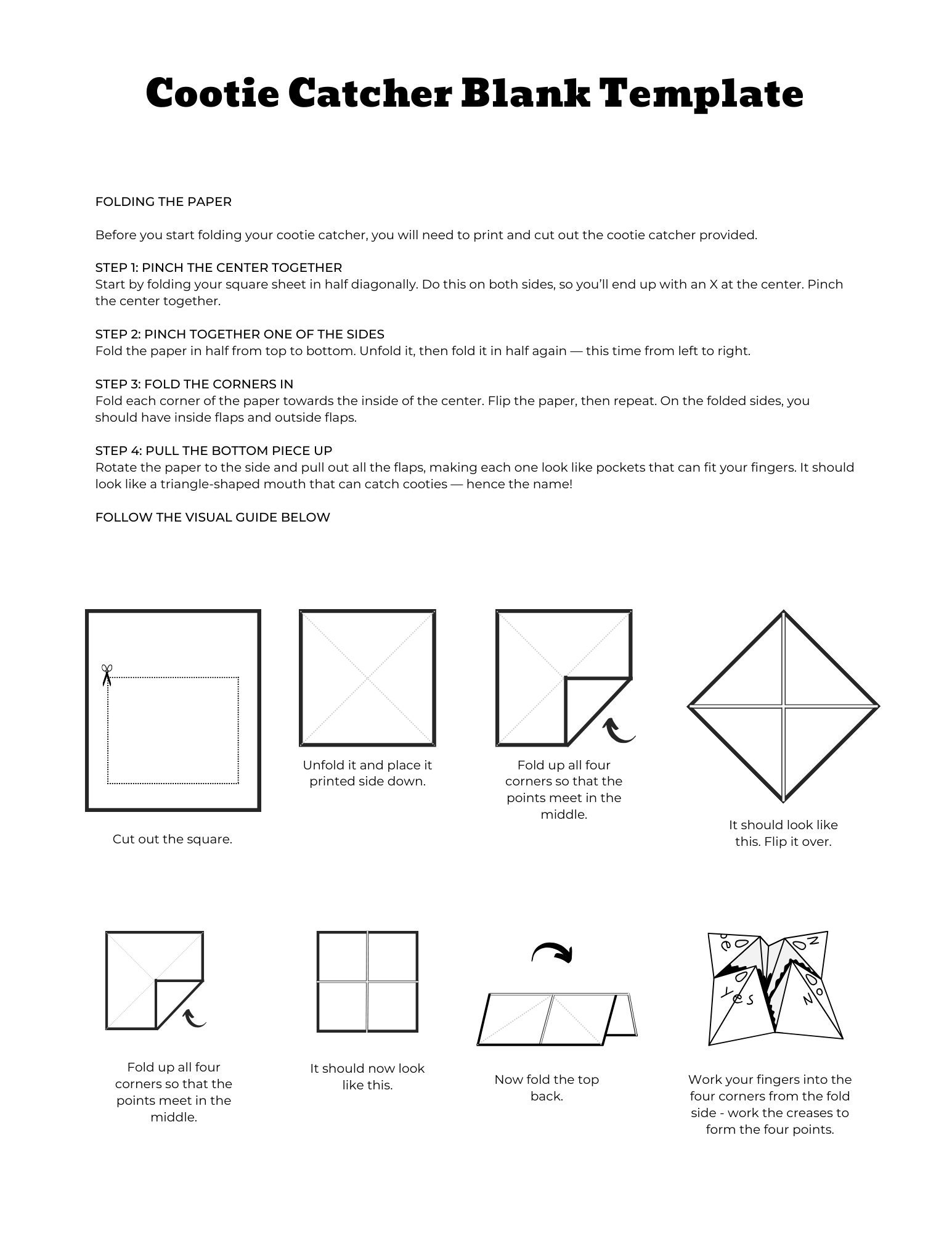 Color and Laugh Fortune Teller / Cootie Catcher for Kids - Etsy