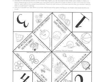 Color and Laugh Fortune Teller / Cootie Catcher for Kids - Etsy