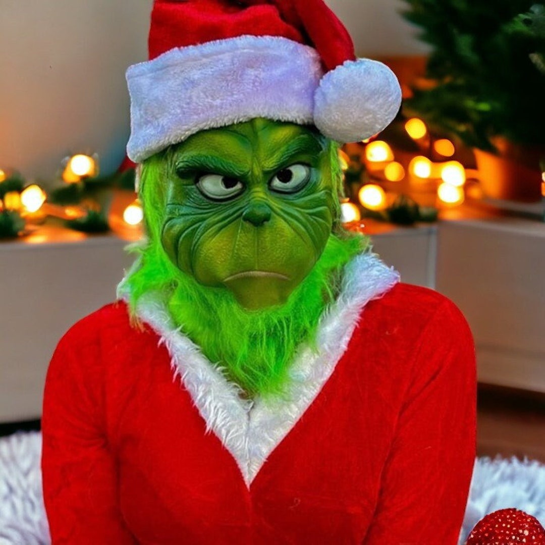Grinch Scary Mask Halloween How Stole Christmas Grinch - Etsy