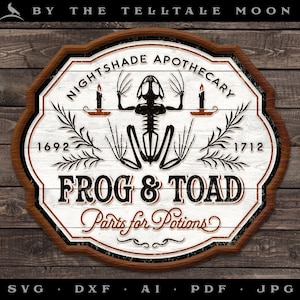 Art & Cut Files: Apothecary Label and Sign Design "frog and Toad Parts ...