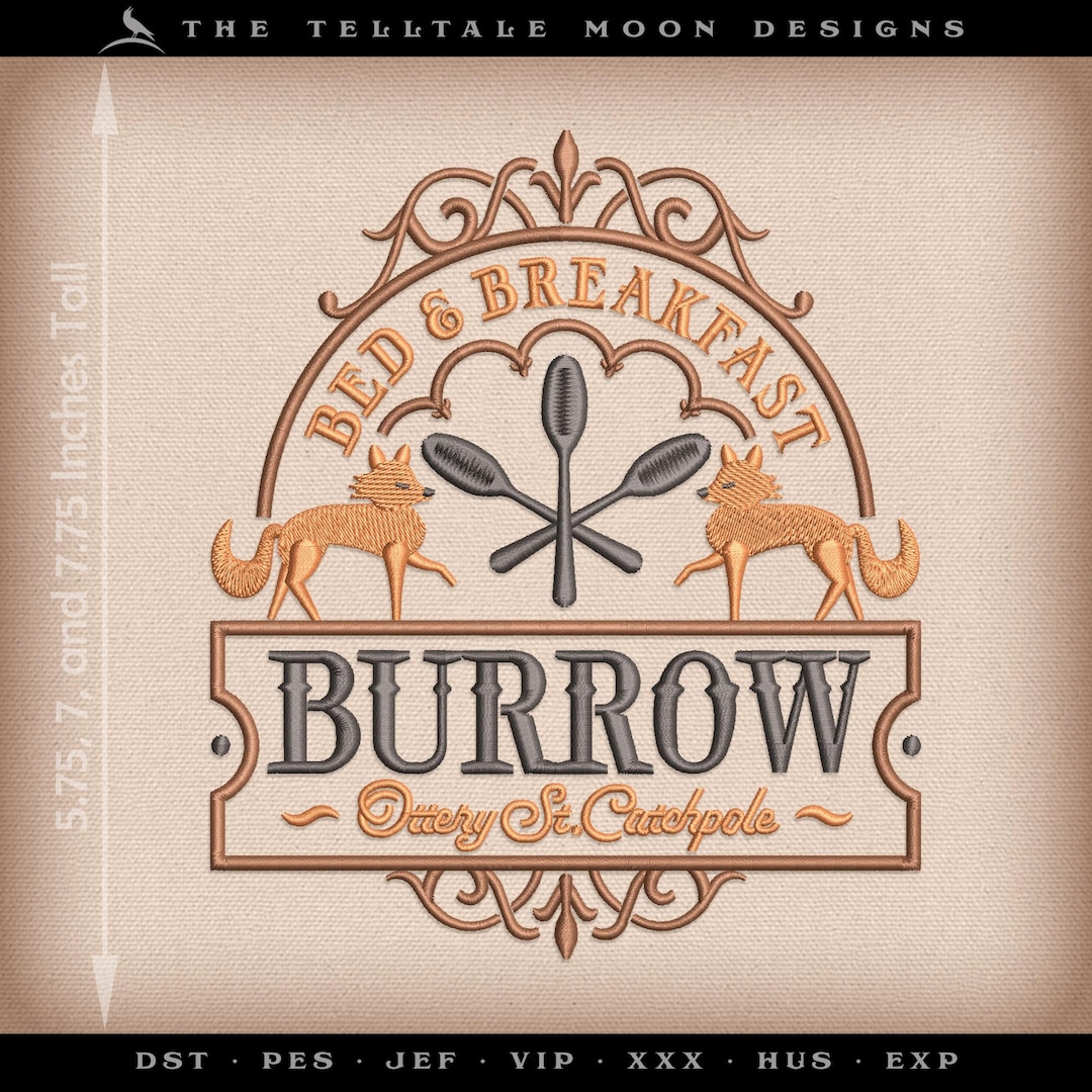 Magical Burrow Embroidery Design: Bed & Breakfast (digital File) - Etsy