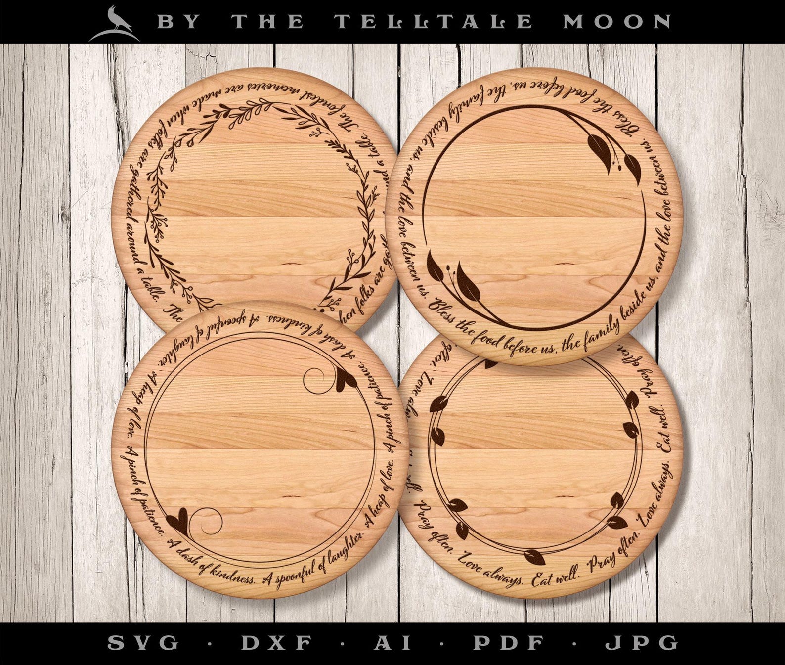 Cutting Board Script Designs: Seamless Laser Etch Files (digital File ...