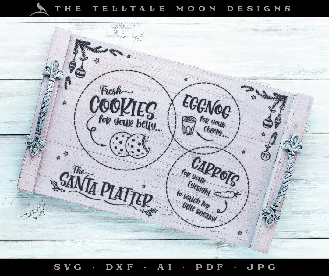 Art & Etch Files: santa's Platter Design Set Clean Vector Lines for ...
