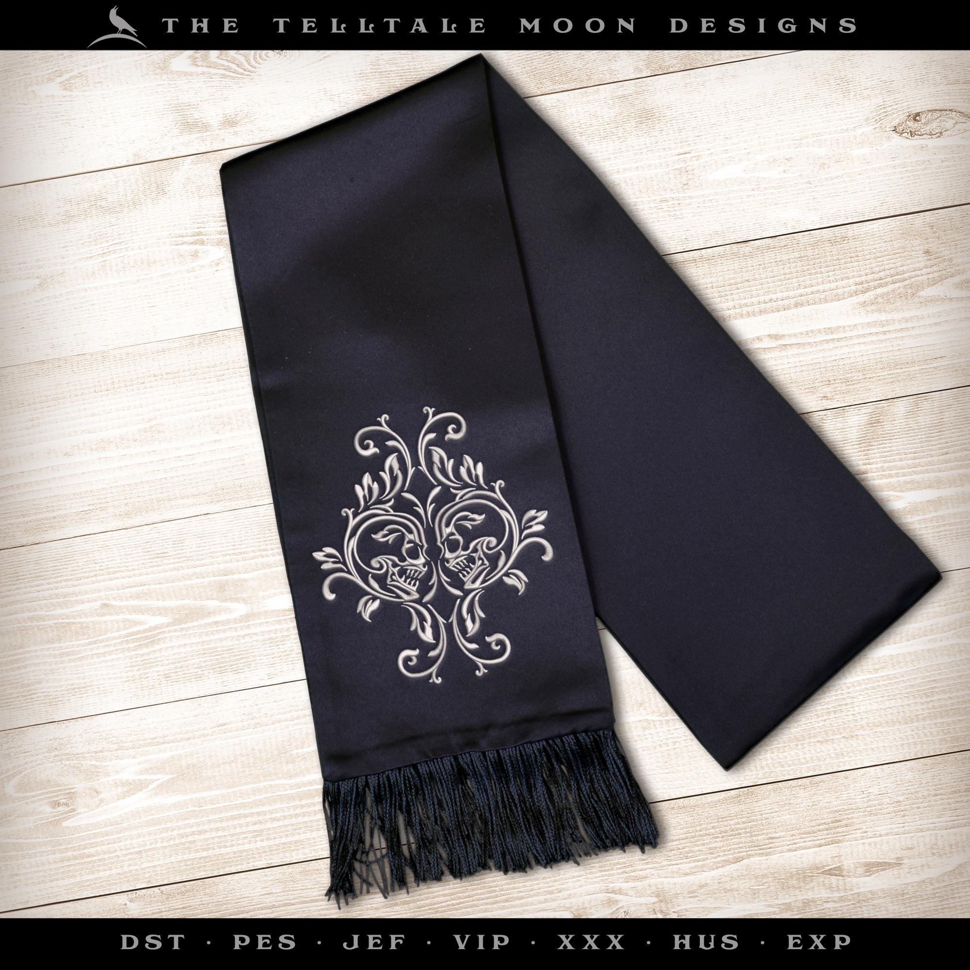 Gothic Skull Damask Embroidery Designs: Four Sizes (digital Download ...