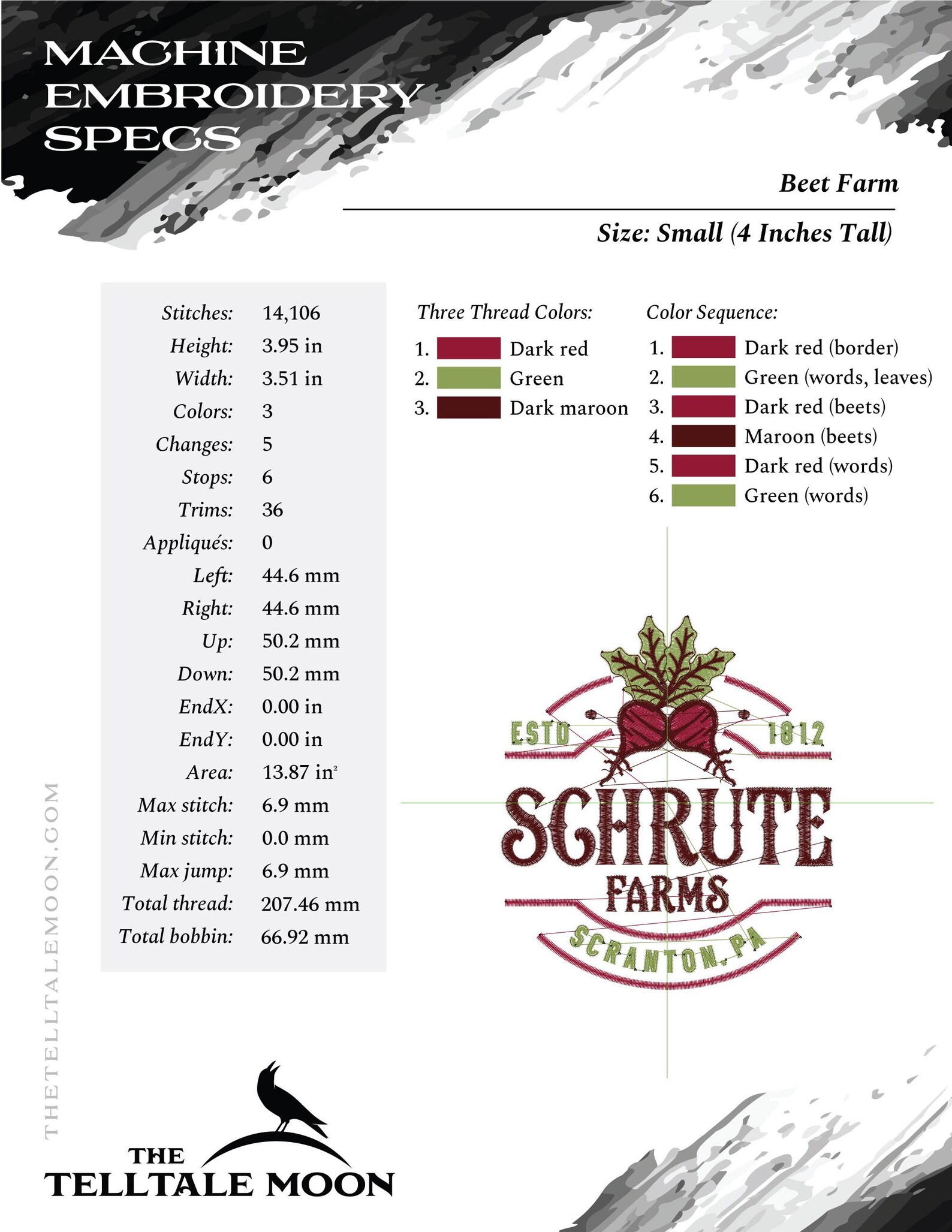 Schrute Farms Logo Embroidery Design: Funny Beet Farm (digital File) - Etsy