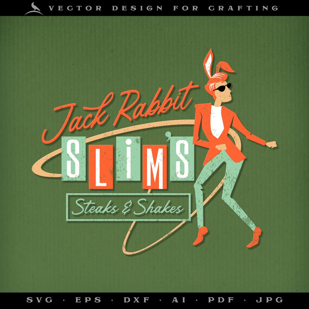 Retro Restaurant Sign Art & Cut Files: Jack Rabbit Slims (SVG, PNG, PDF ...