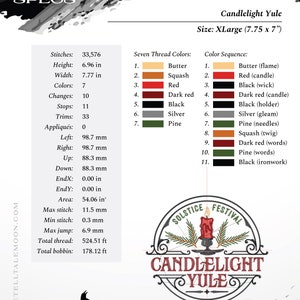 Embroidery: Candlelight Yule - Five Sizes Between 5 and 9 Inches Wide ...