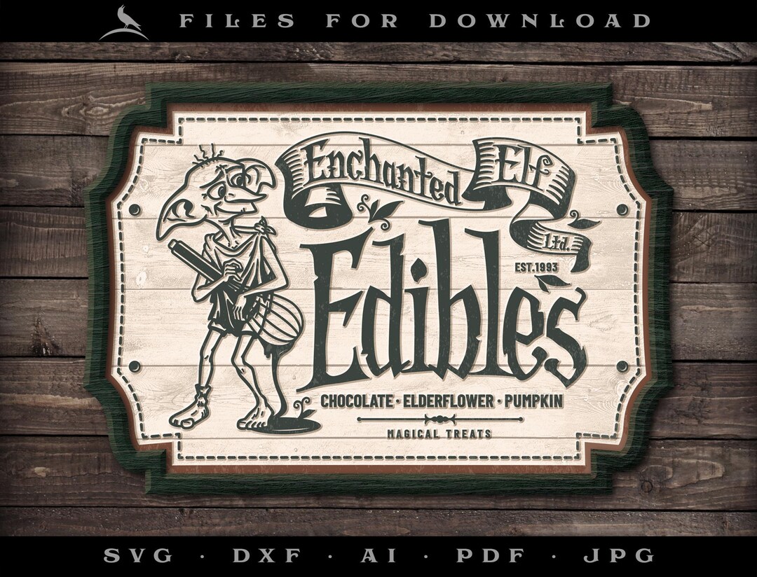 Wizarding "enchanted Elf Edibles" Sign Art (digital File) - Etsy