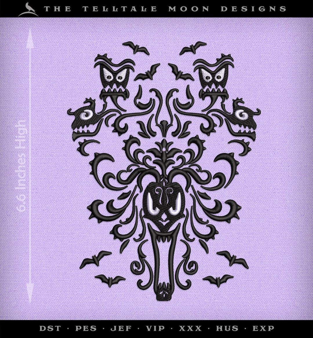 Embroidery: SET of Gothic Damask Designs Inspired by Haunted Mansion ...