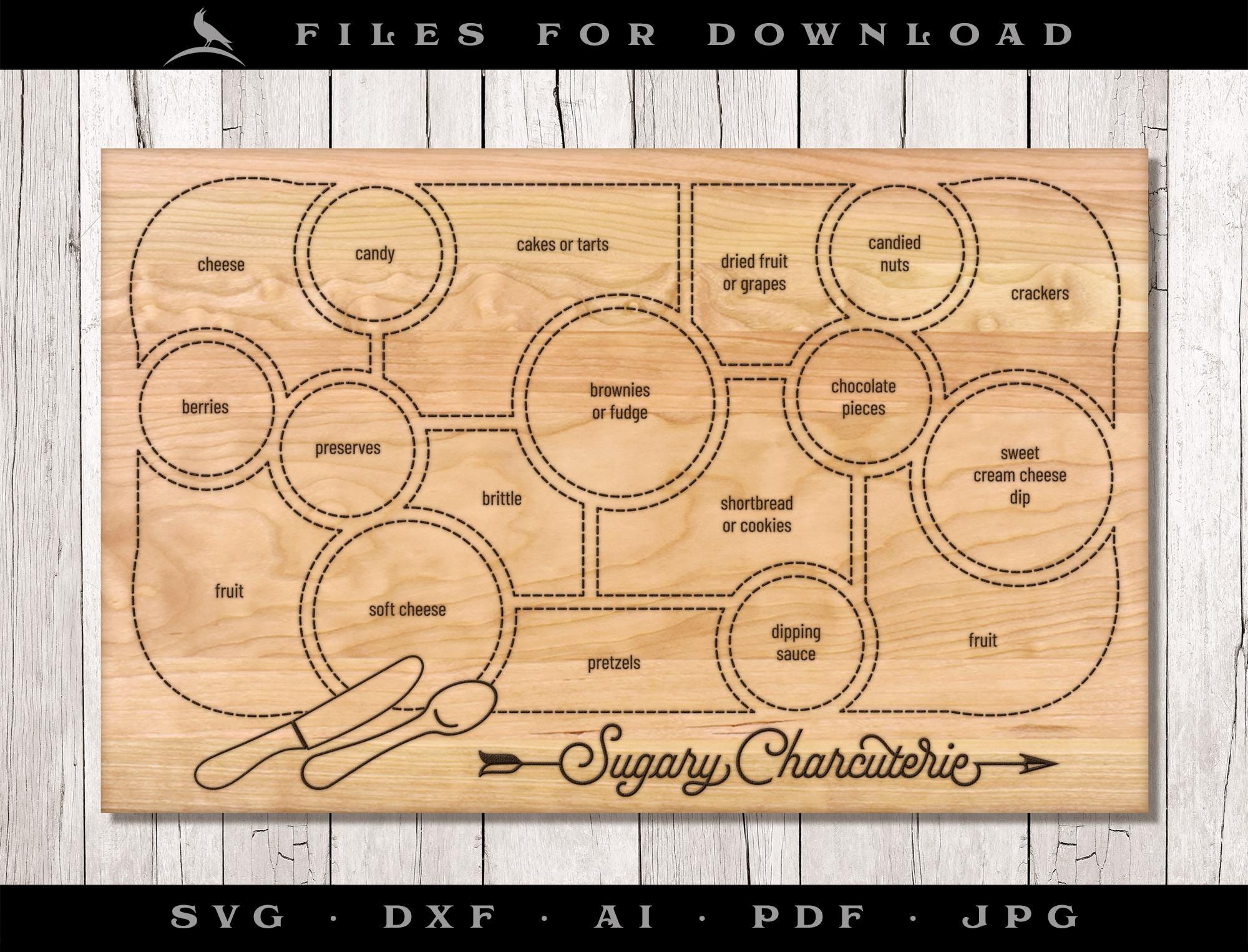 Sweet Treat Tray Laser Etch File: Kiddo's Charcuterie Board (digital ...