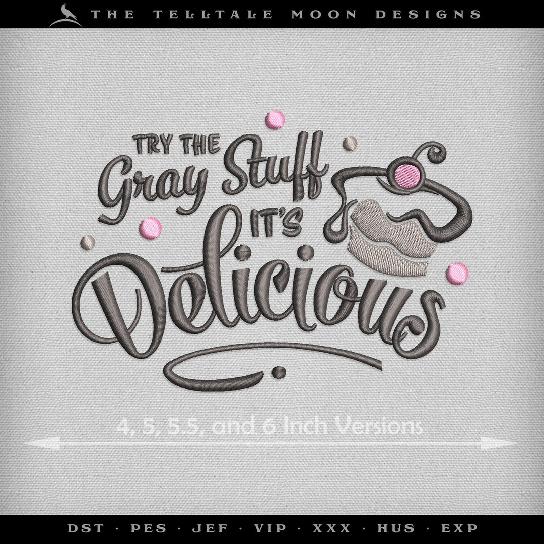 Beauty and the Beast Embroidery Design: "try the Gray Stuff" (digital ...
