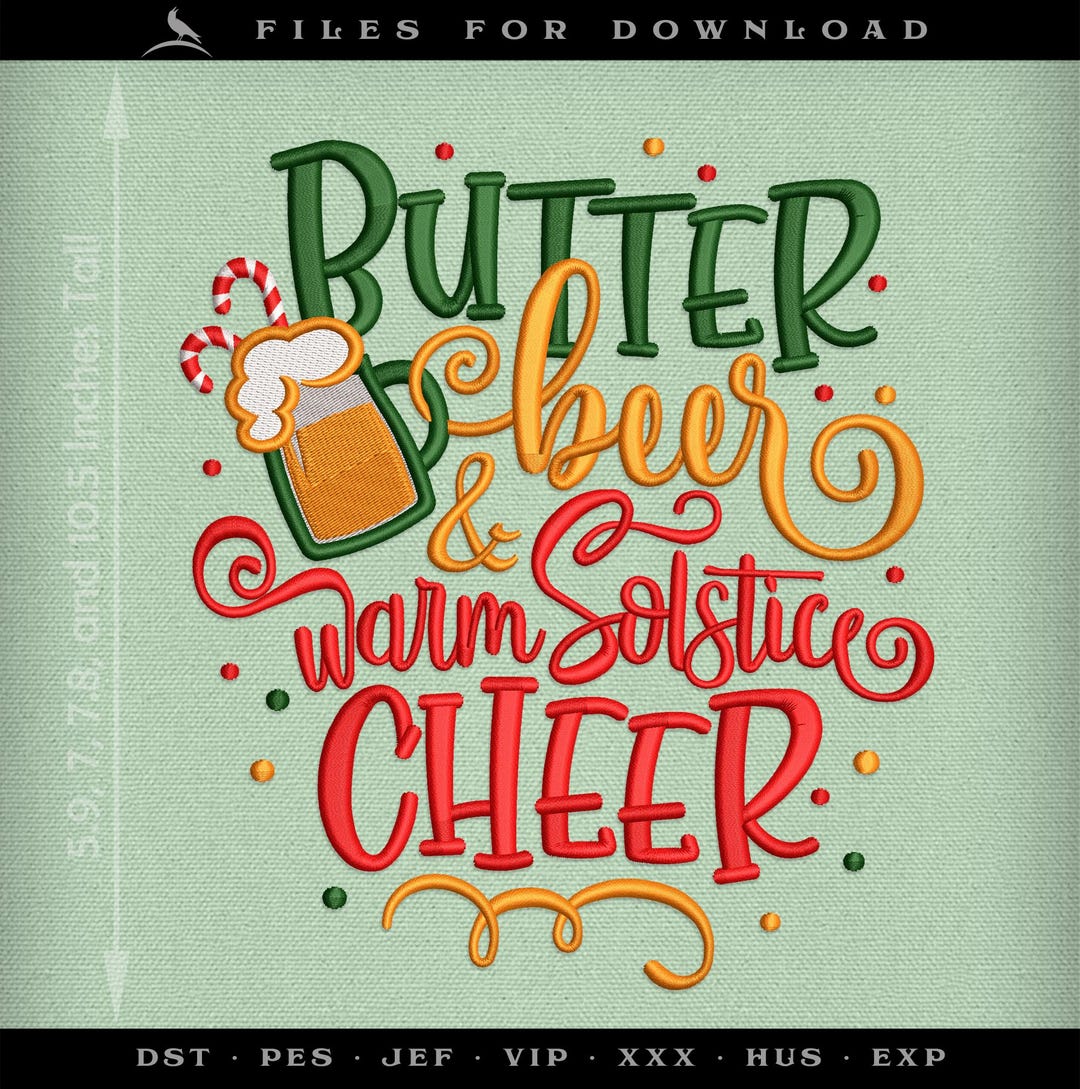 Solstice Cheer Embroidery Design: Winter & Summer (digital File) - Etsy