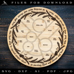 Art & Etch Files: "winter Cheer" Design for Round Board or Tray - Clean ...